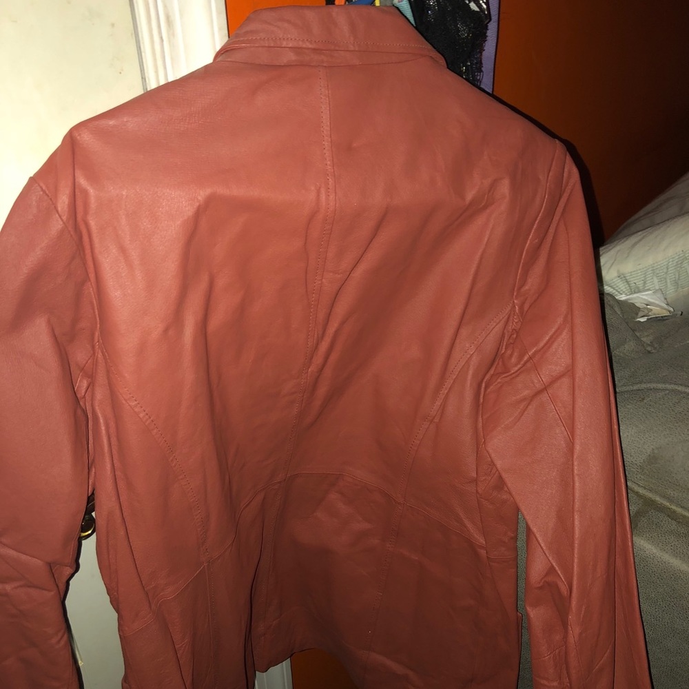 Leather Blazer Rust In Color. - Gem